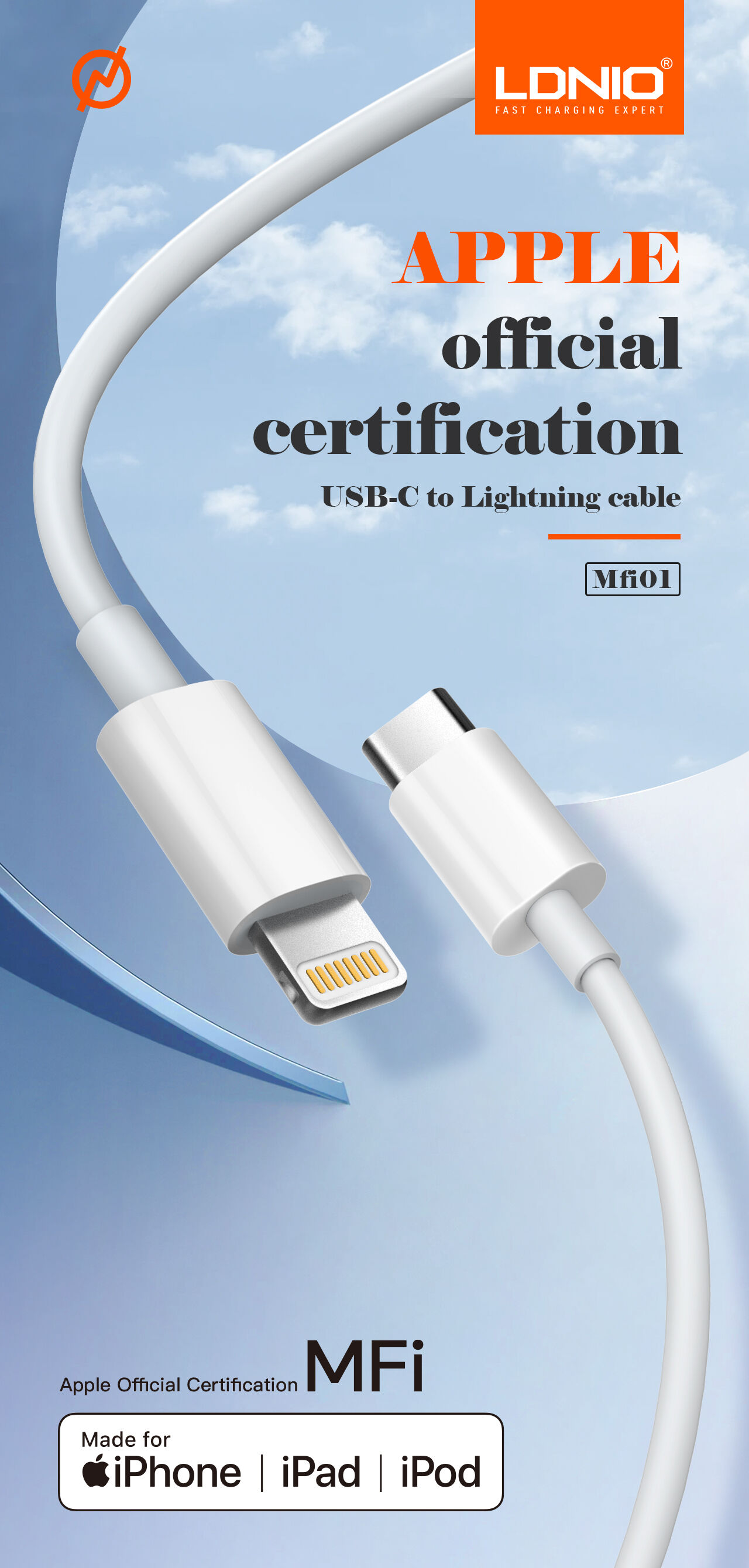Ldnio Mfi-01 Type-c Apple Official Mfi Cable Made For Iphone/ipad/ipod ...