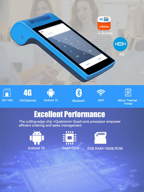 Multi-point Capacitive Touch Screen 16gb Rom 2d Scanner Android 10 ...