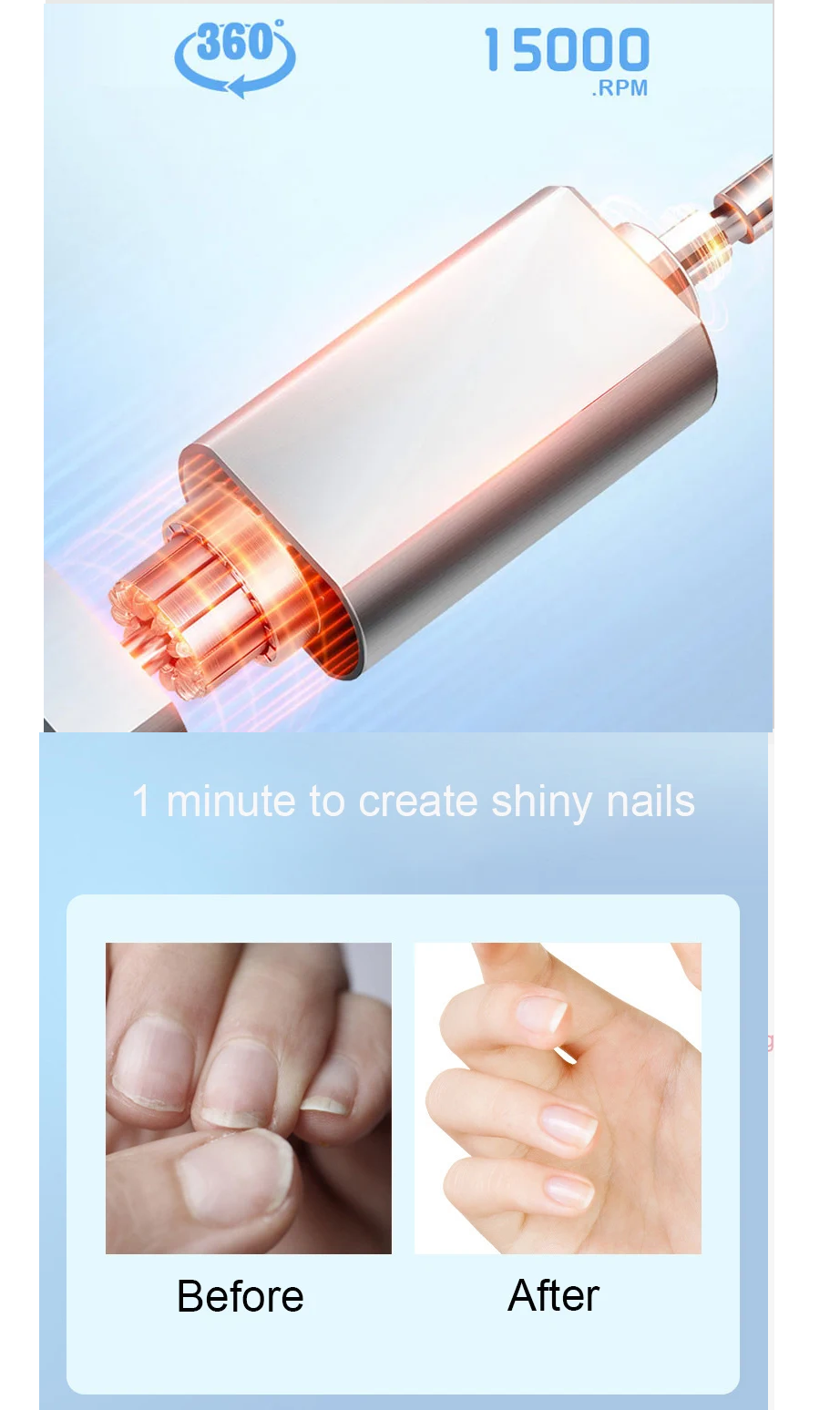 Max Concept Electric Nail Drill Machine 6 In 1 Kit Nail File Set ...