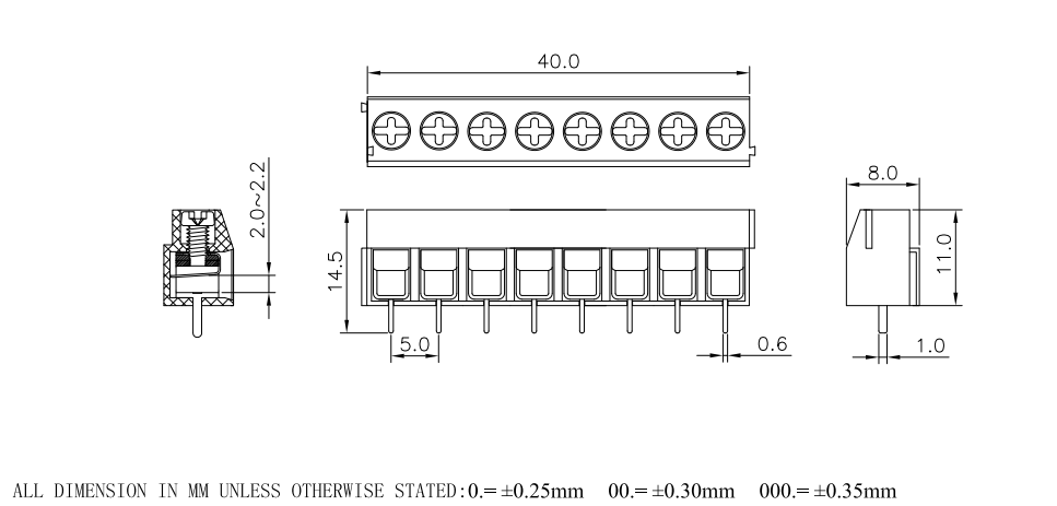 Wholesale Ul Approved 8 Pin Green Pcb Screwterminal Blocks For 14-26awg ...