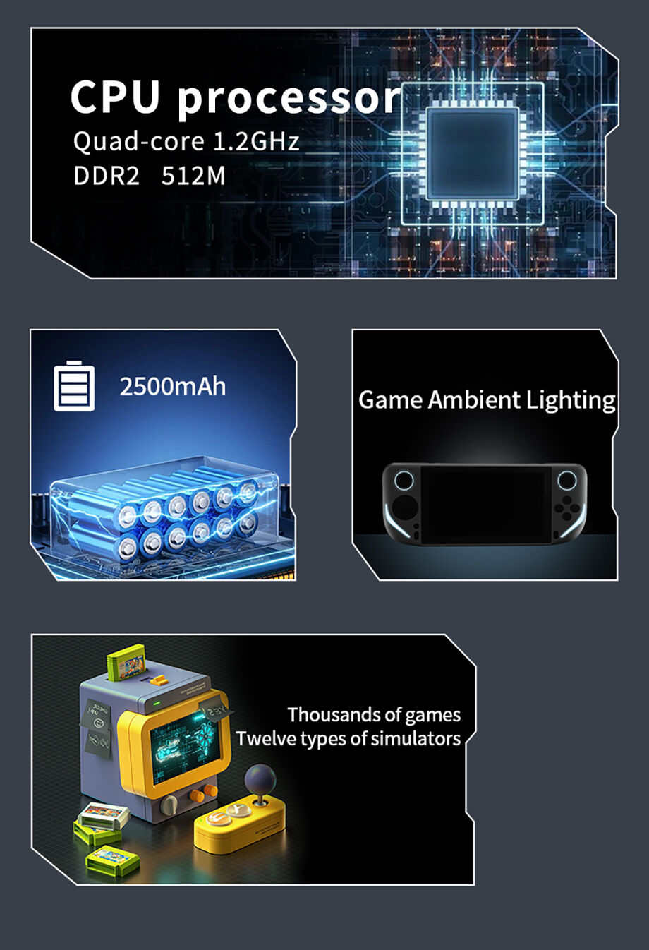 Buy Wholesale China X A500 Portable Handheld Game Console 5.0 Inch Ips ...