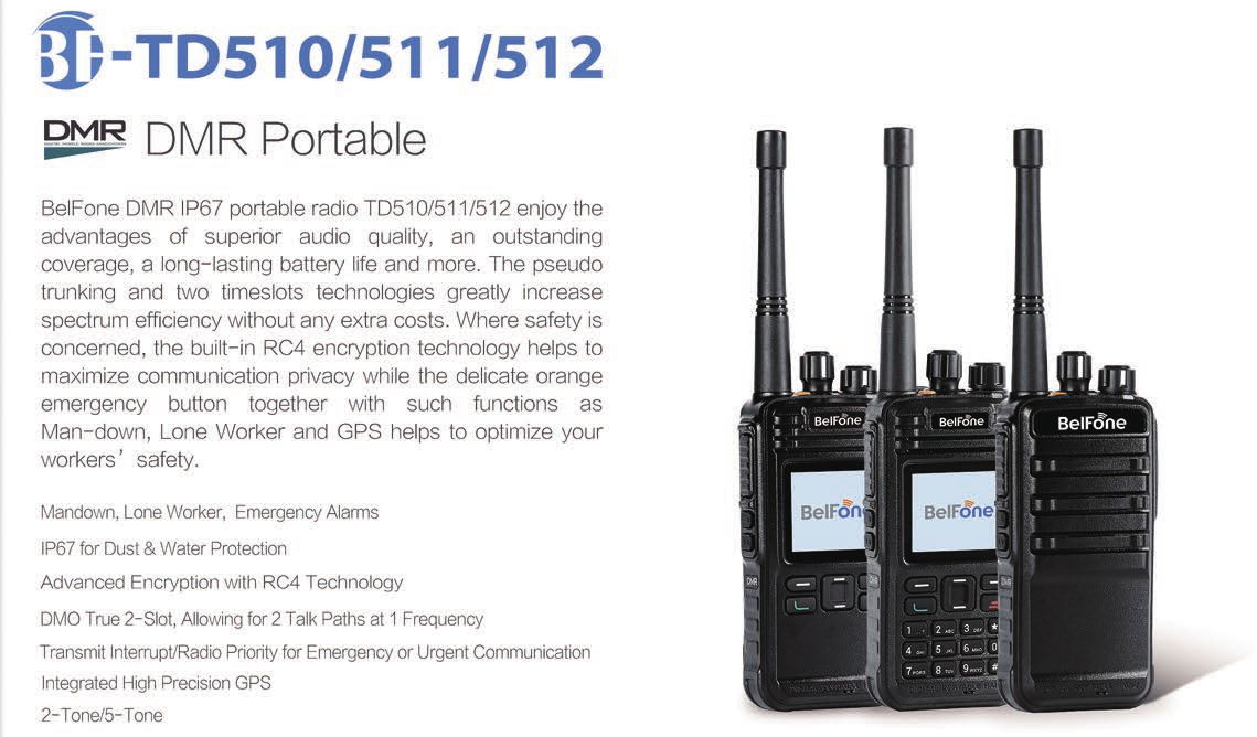 Buy Wholesale China Belfone Bf-td510 Wireless Walkie Talkie Two Way Radio For Critical ...