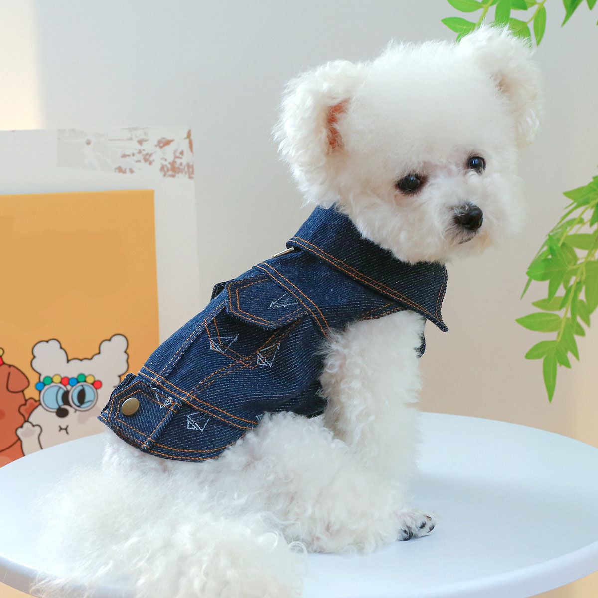 Buy Wholesale China Polyester Small Dog Cat Vest Cute Denim T-shirt ...