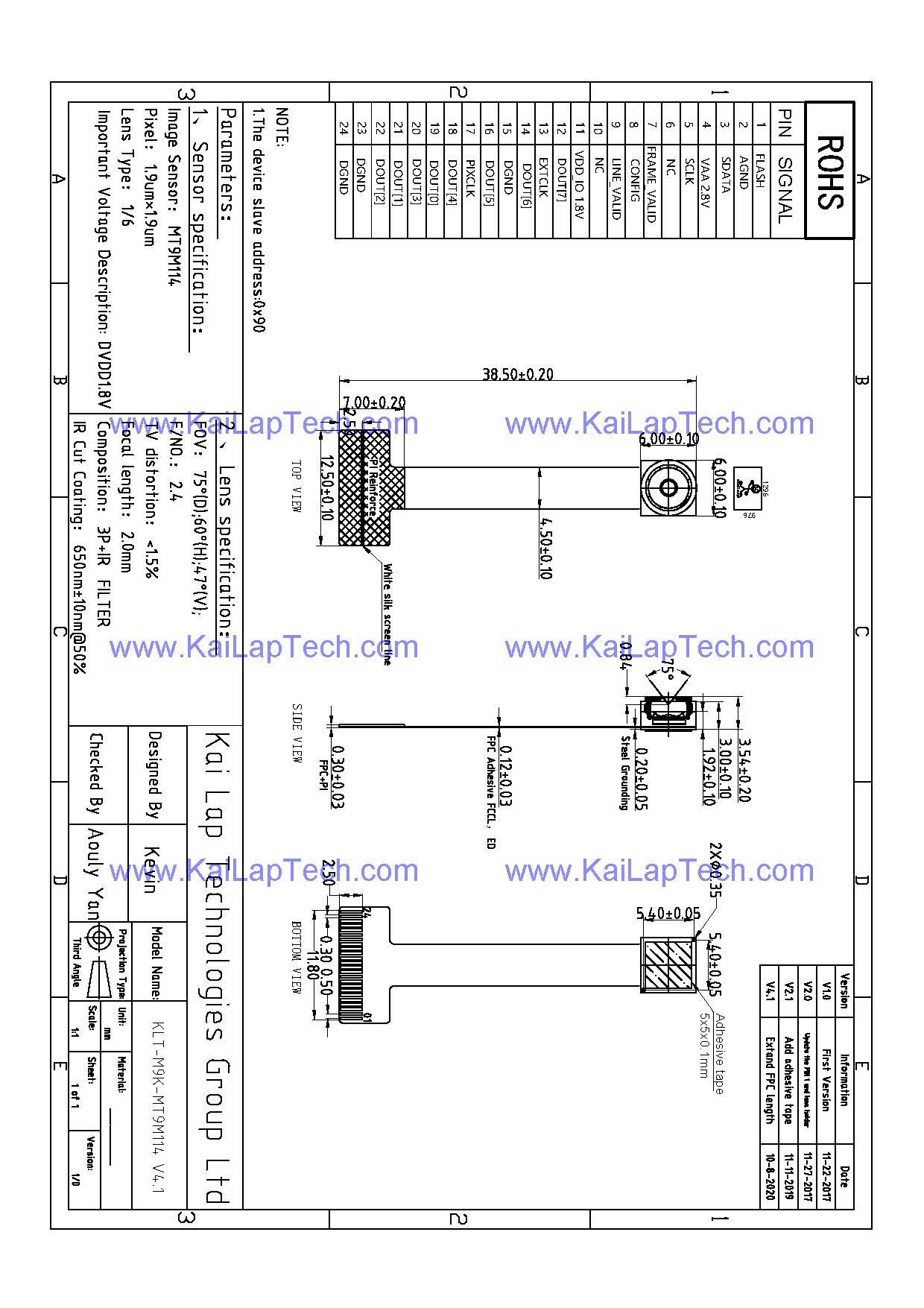 Buy Wholesale Hong Kong SAR Klt-m9k-mt9m114 V4.1 1.3mp Mt9m114 ...