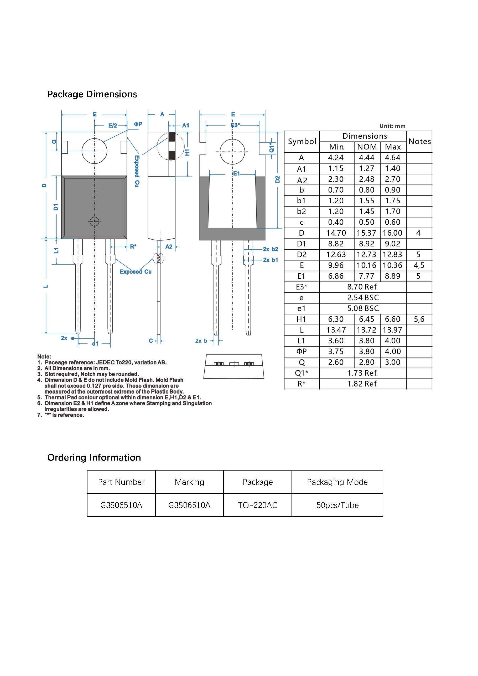 Silicon Carbide Schottky Diode G3s06510a To-220ac - China Wholesale ...