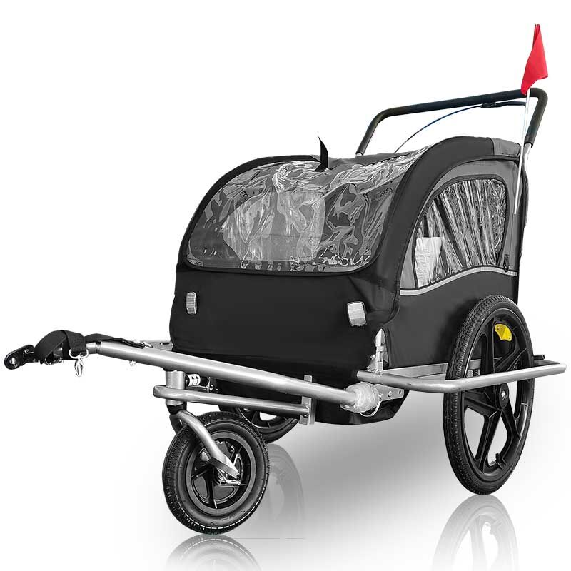 3-in-1 Durable Bike Trailer For Kids Detachable Metal Frame Kids Wagon ...