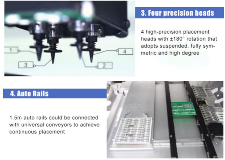 Smt Chip Mounter With Vision Neoden4 Supports 1.2m Led Strip/bga/0201 ...