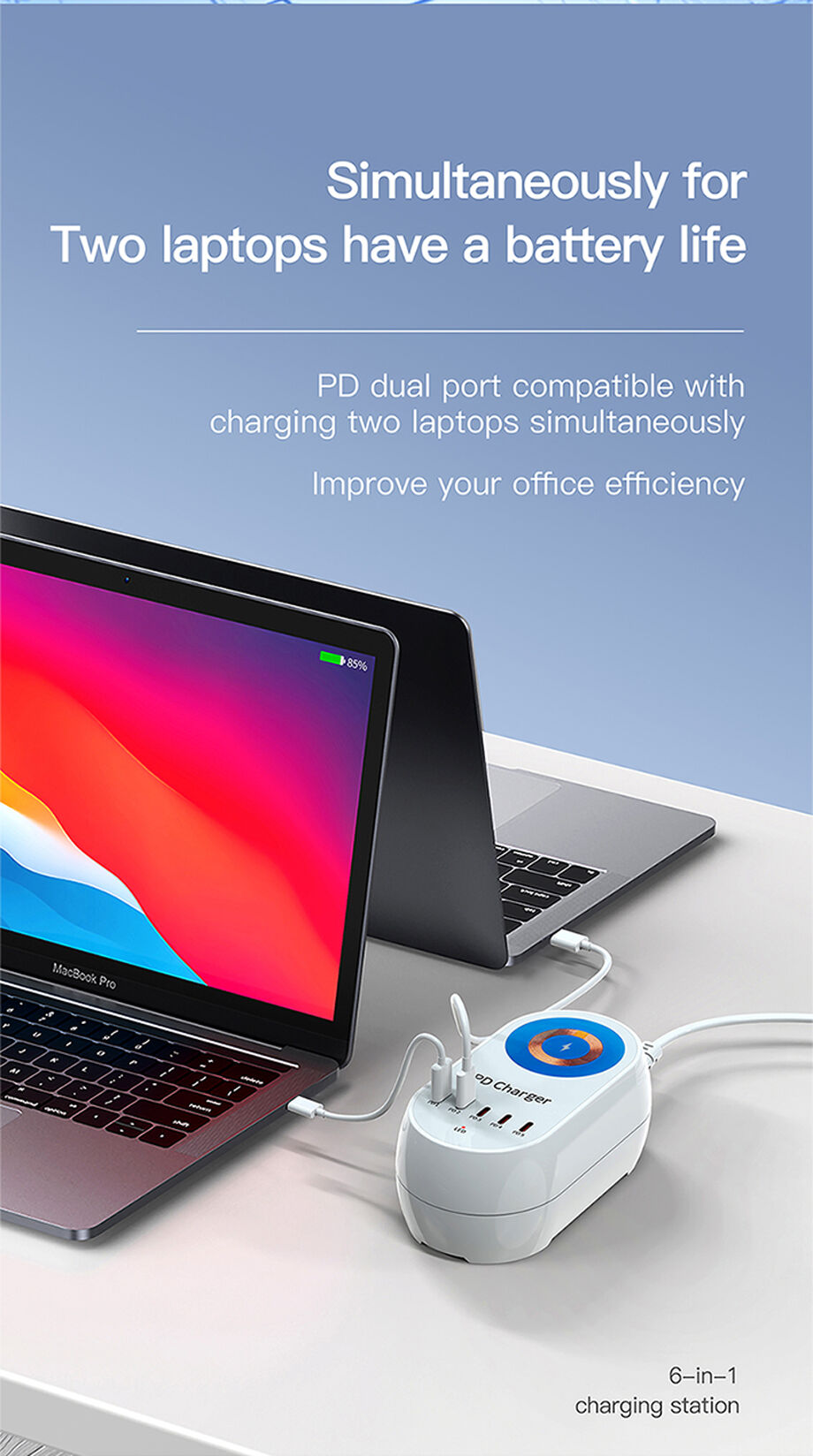 Multi Port 140w Usb-c Pd Charger With 5 Port And Wireless Charging For ...