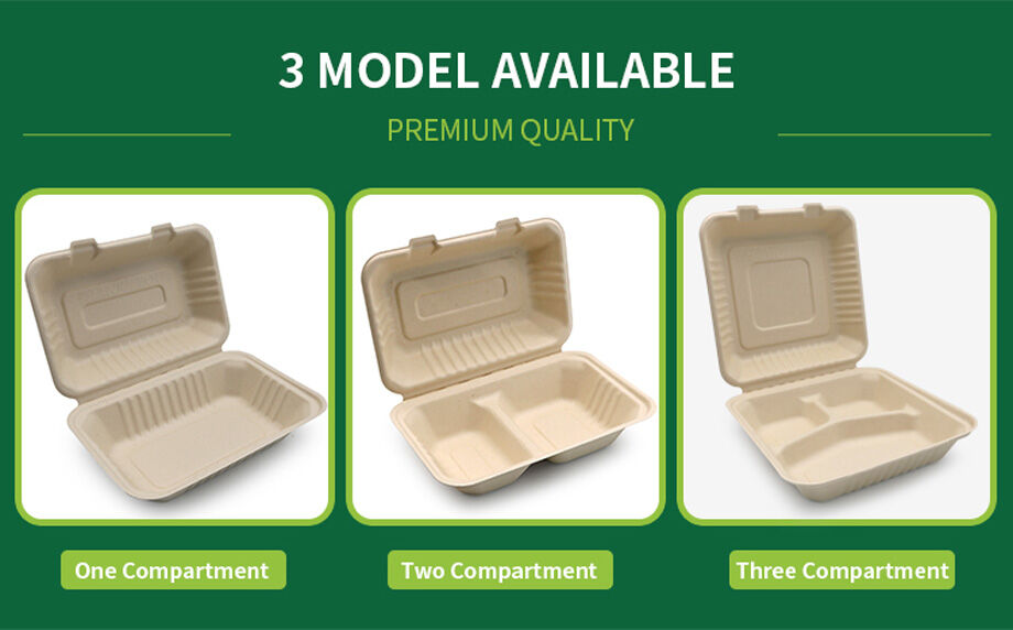 Bagasse Clamshell, Heavy-duty- Super Strong- Natural- Eco-friendly ...