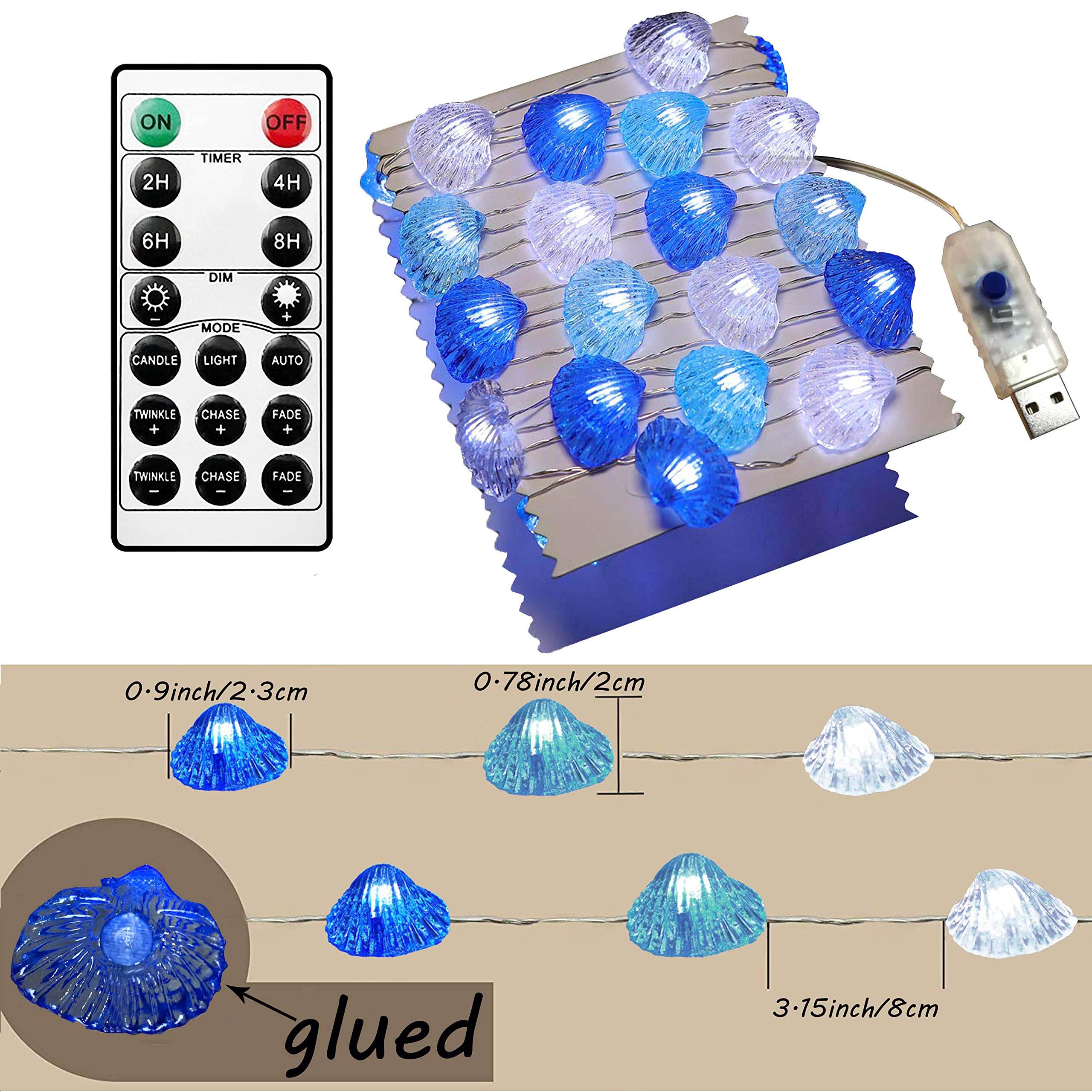 Special Design Shell Shape 10 Led String Light Warm White Outdoor ...