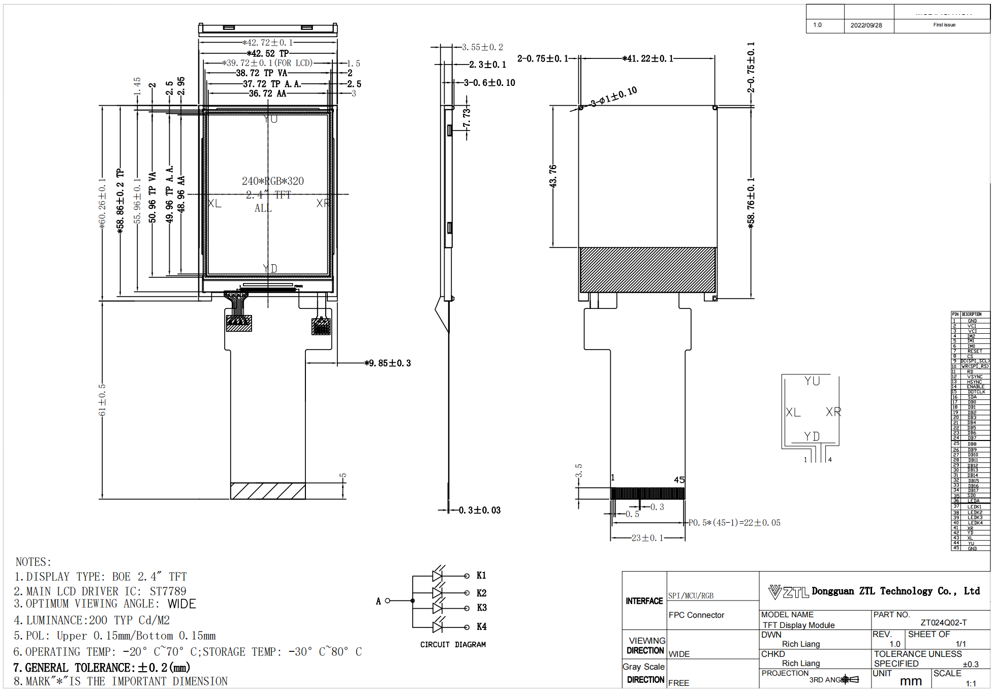 Buy Wholesale China 2.4 Inch Tft Lcd 240 X320 St7789 Driver Ic With ...