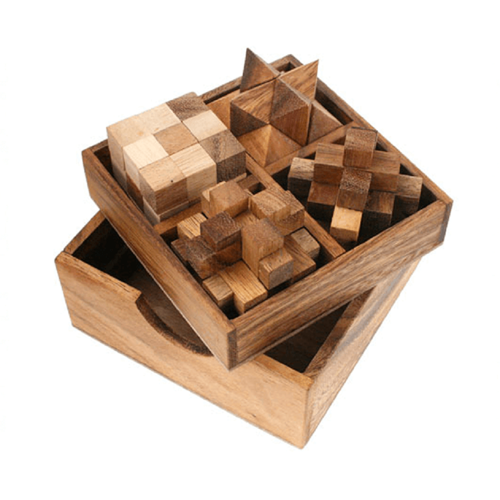 Wooden Puzzle Game Set With Wooden Box Latest Product With Customized ...