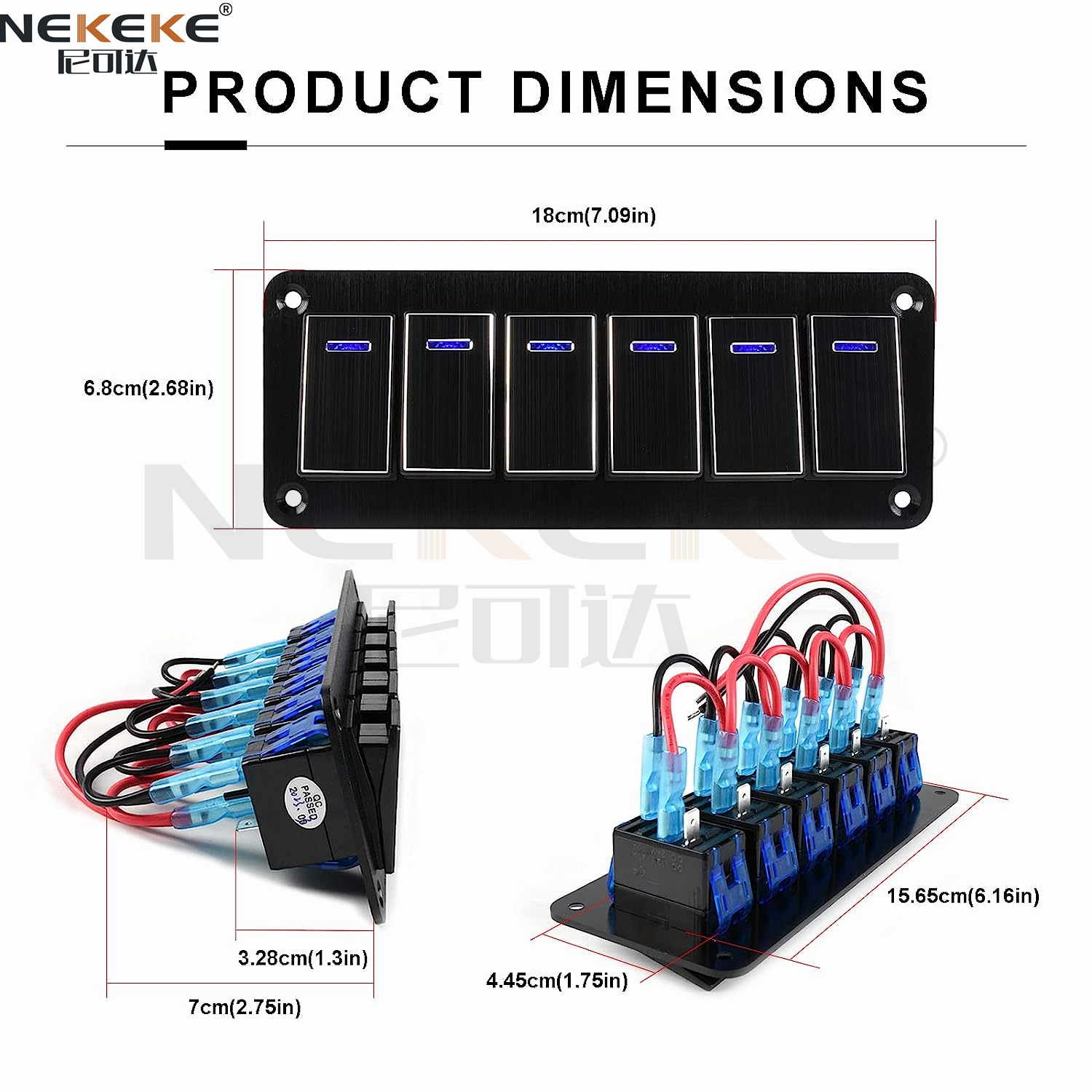 Dc 12v 24v 6 Gang Aluminum Alloy On Off Led Light Red Blue Green Light ...