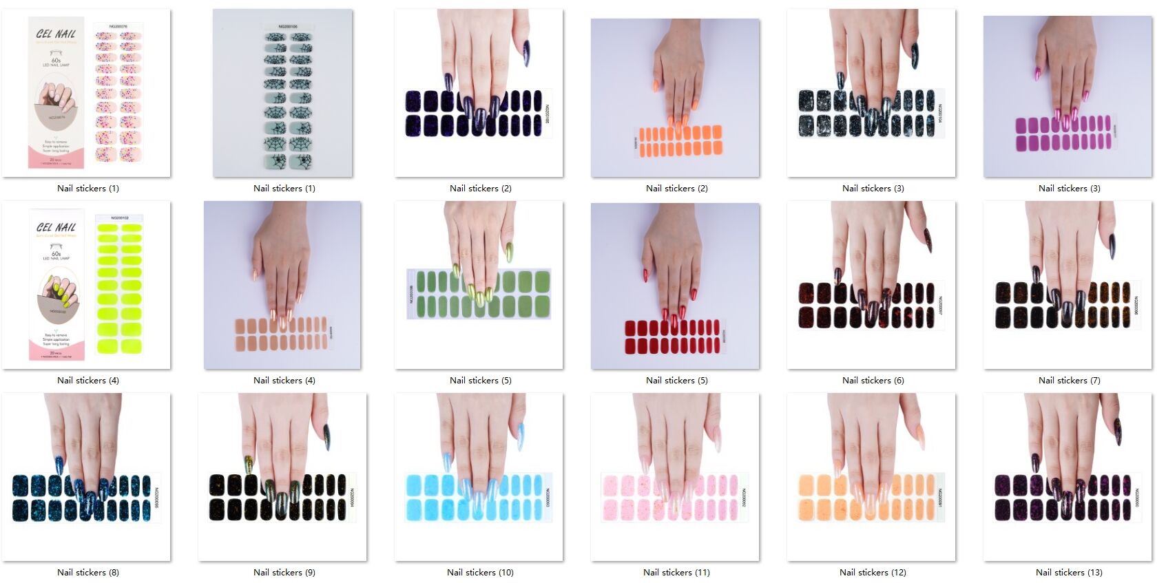 Nail Stickers Hot Sell Semi Cured Wraps Long Lasting Gel Nail Stickers ...