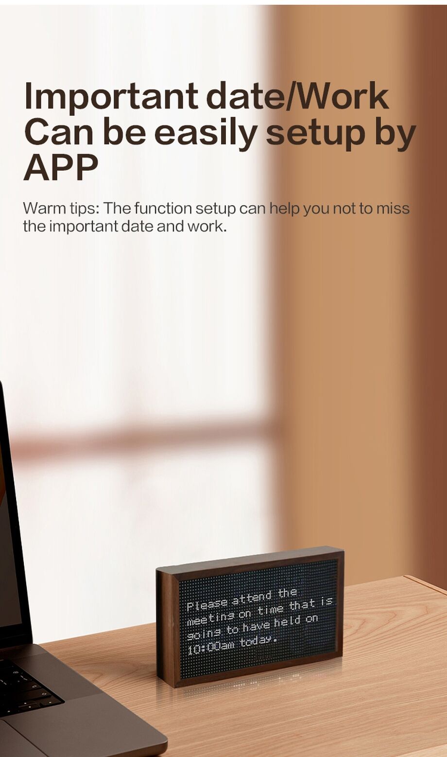 Compre Acabamento De Madeira Elegante Smart Desktop Calendar 2024 ...