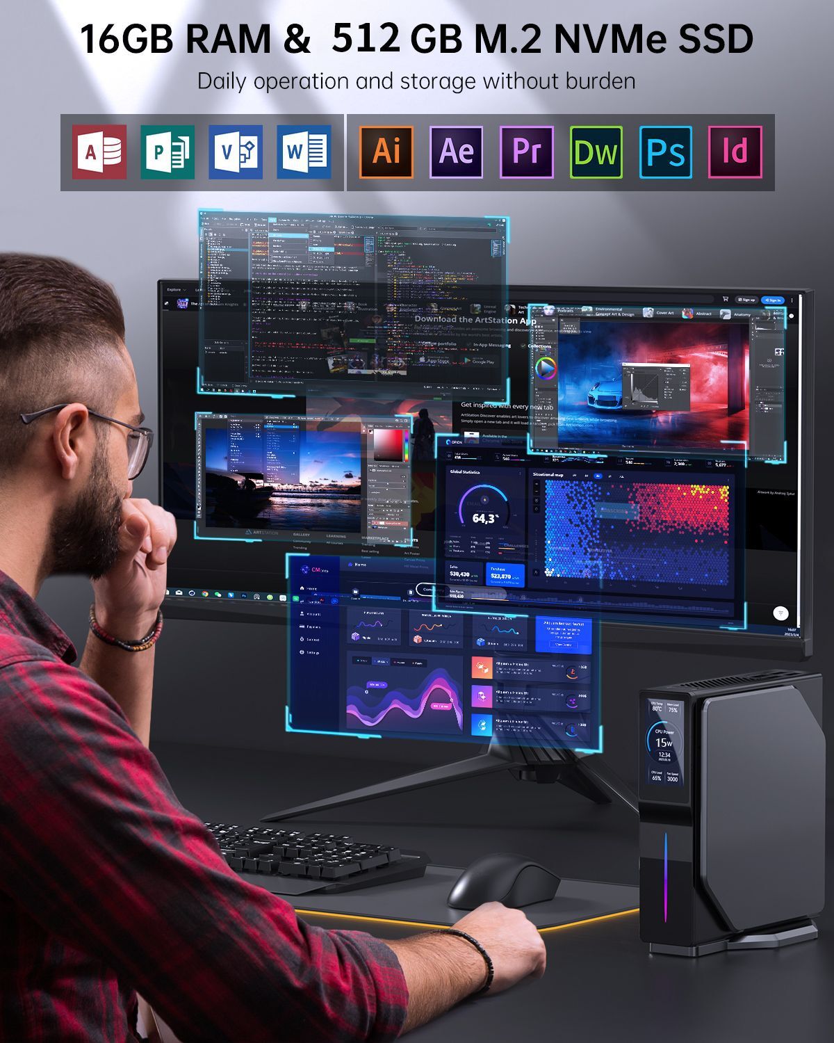 2025 New Model Mini Pc Core I3 I5 I7 Computer 2-15th Gen Windows 11 ...