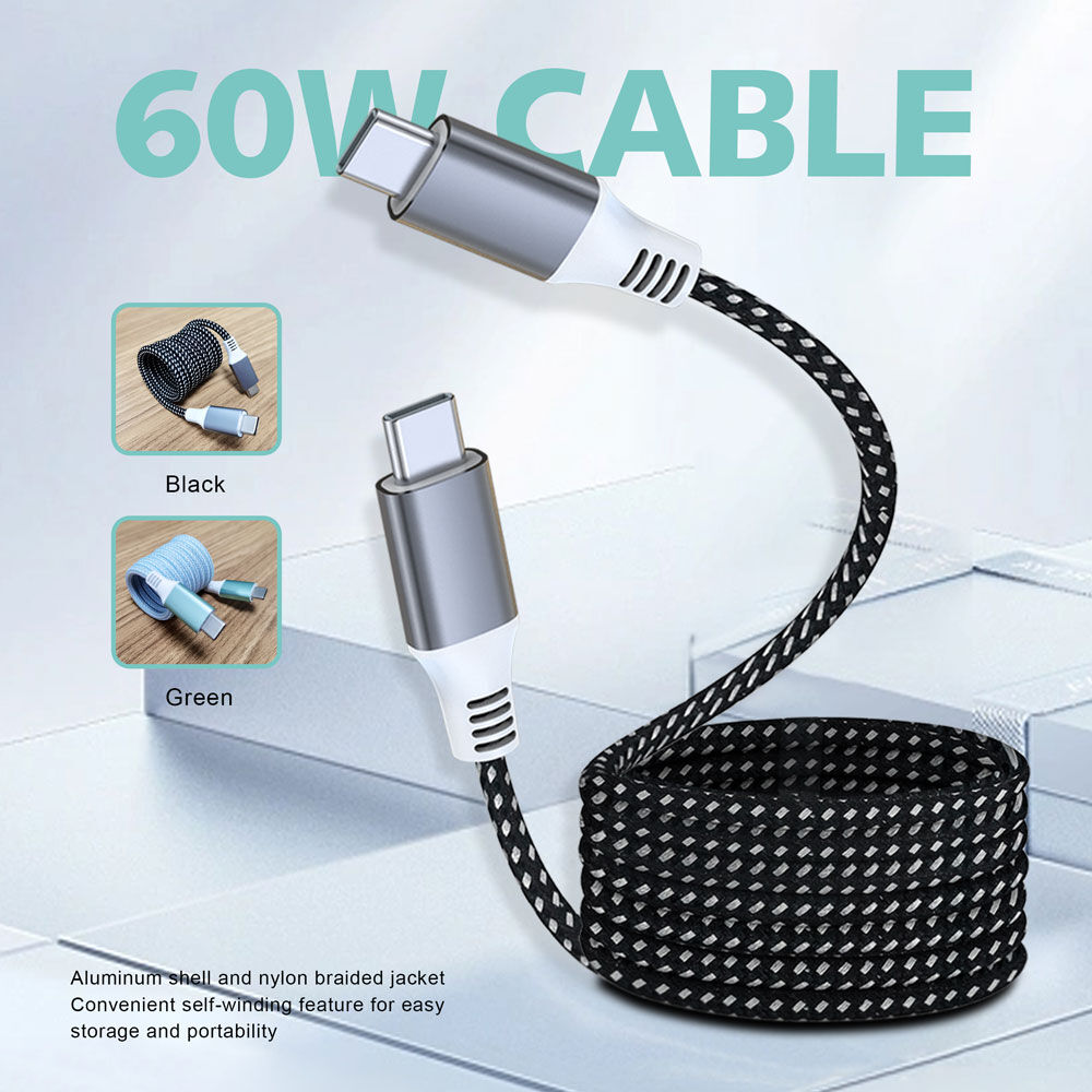 60w Magnetic Charging Usb C Cable 3.3ft Type C Fast Charging Cord Nylon ...