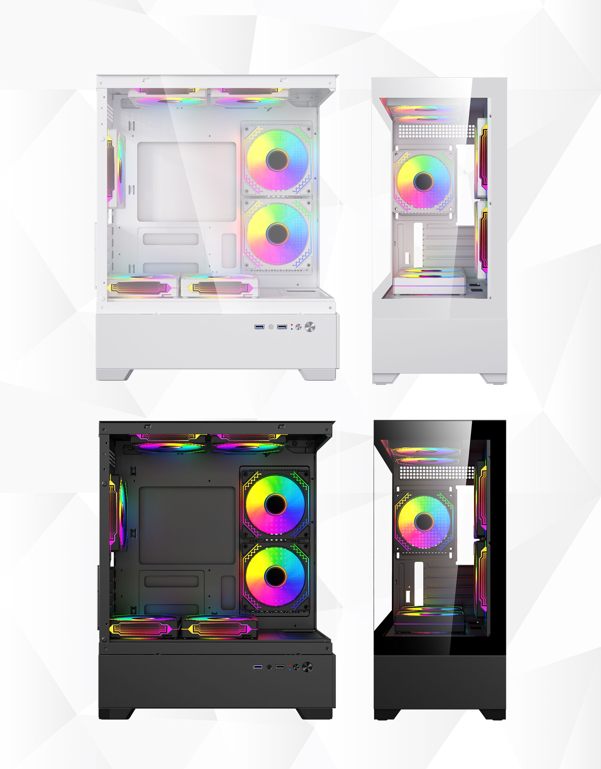 High End Gaming Sea View Case Full Glass Frameless Mini Atx Matx ...