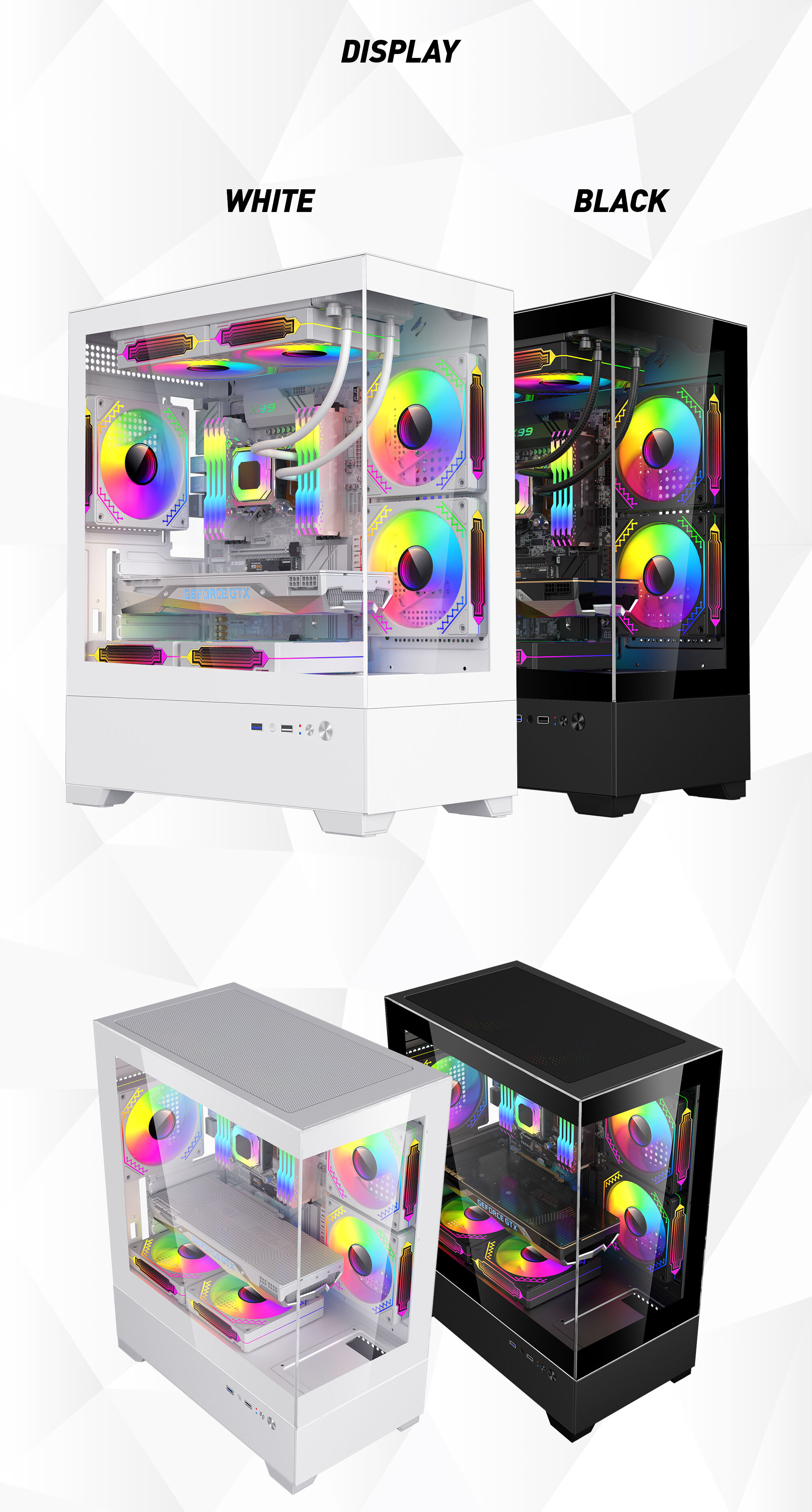 High End Gaming Sea View Case Full Glass Frameless Mini Atx Matx ...