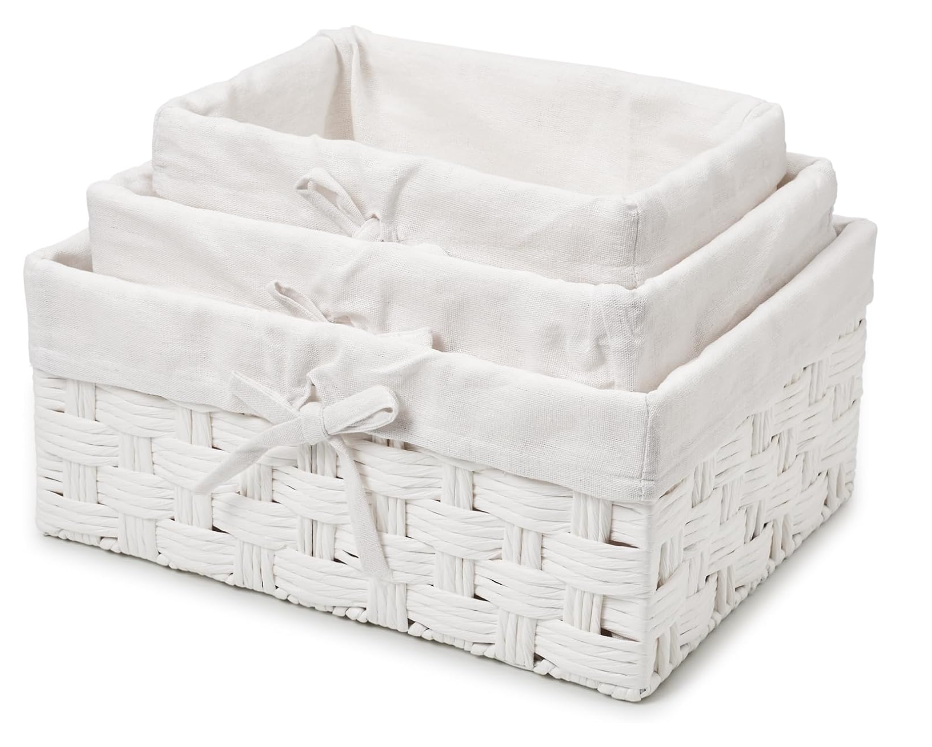 Buy Wholesale China Paper Rope Basket Bins, Nesting Storage Organizer ...