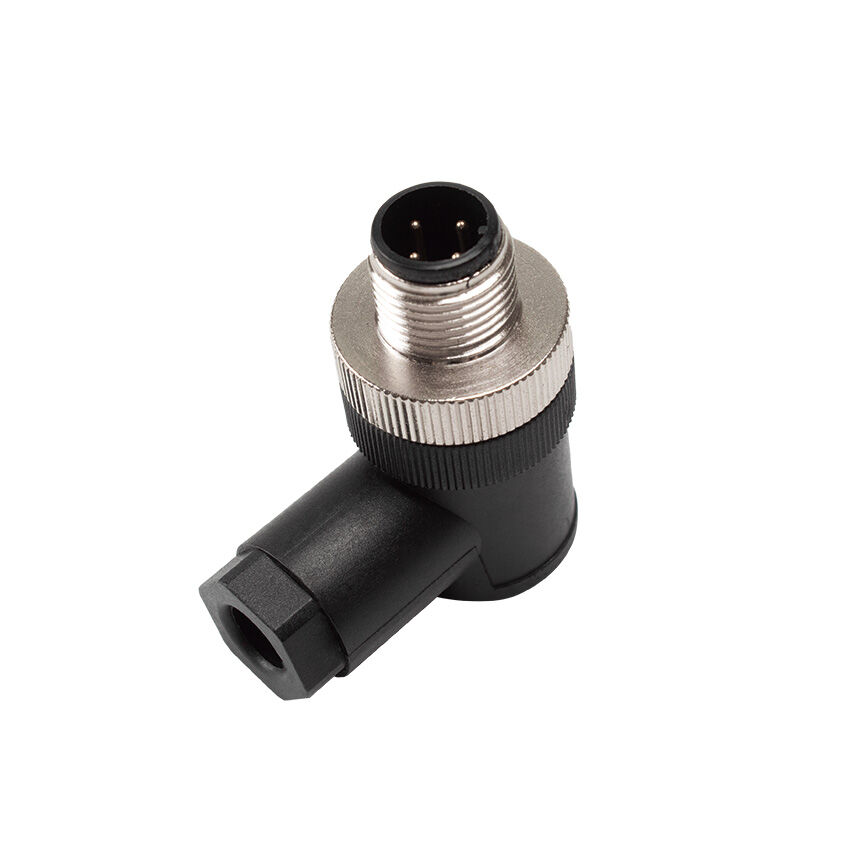 Buy China Wholesale Waterproof M12 4 Pin Male Round Aviation Right Angle Connector & M12 ...