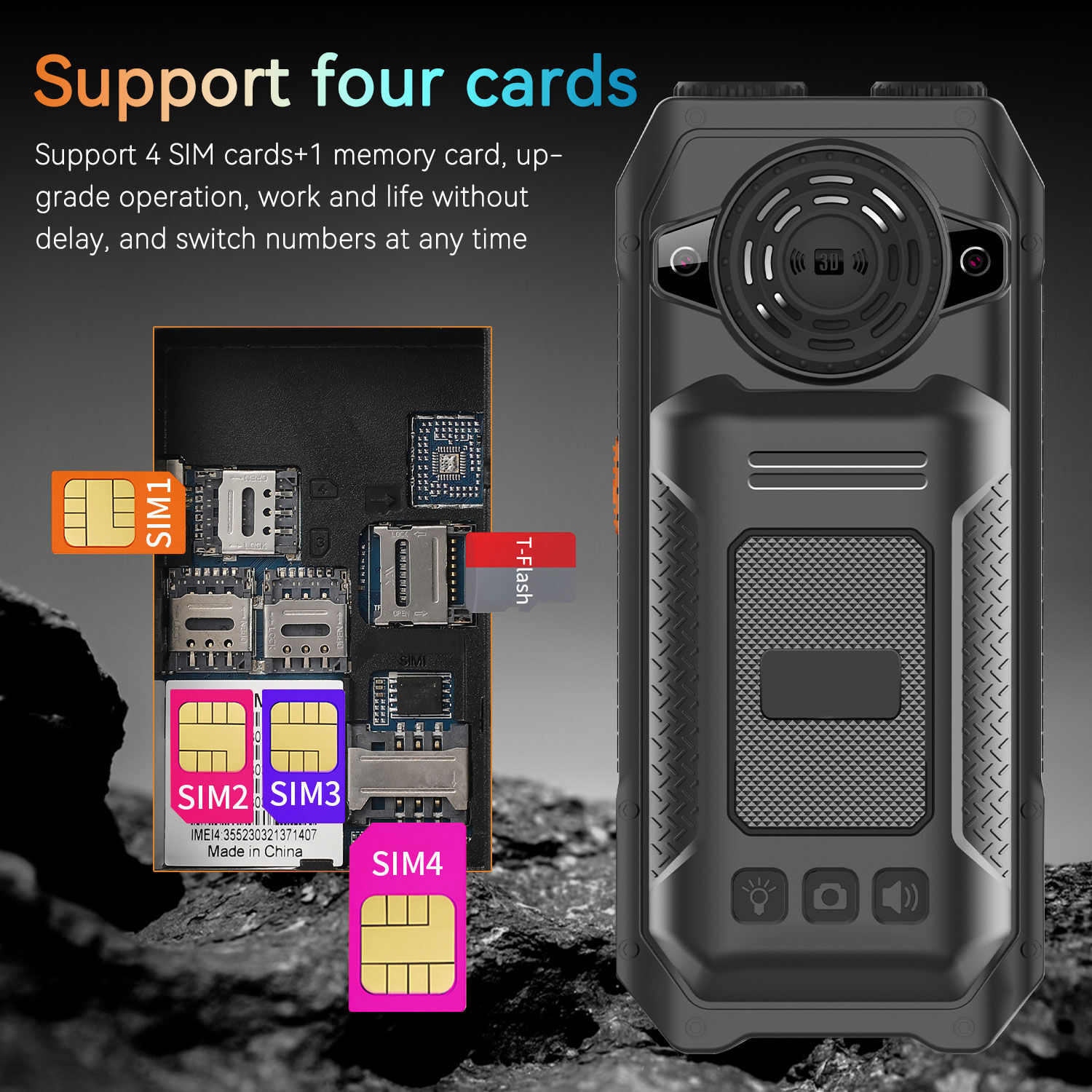Etross 4 Sim Bar Phone, Rugged Phone, Feature Phone, Cordless Phone ...