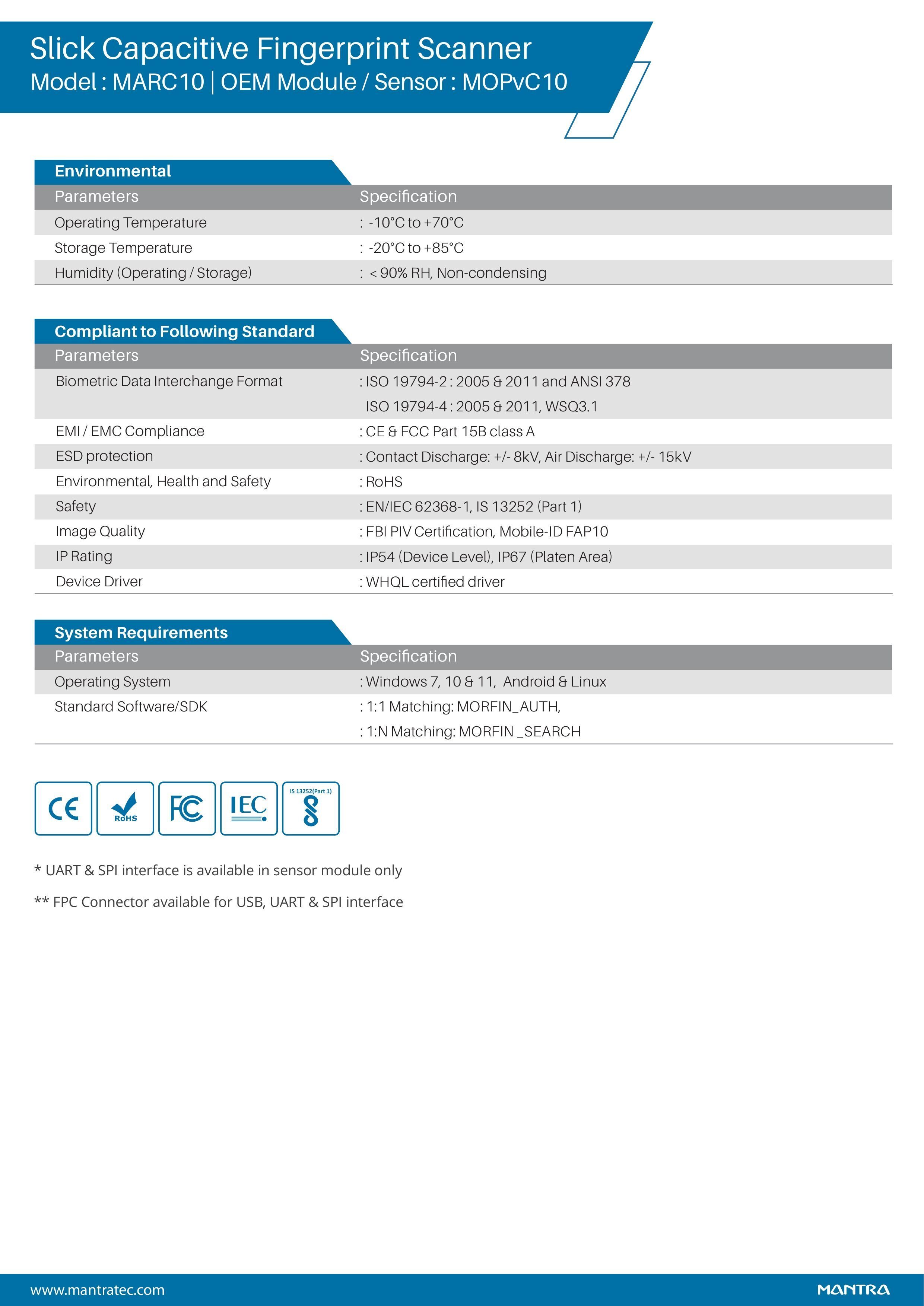 Marc10 Is A Capacitive Fingerprint Reader, Designed To Meet The ...