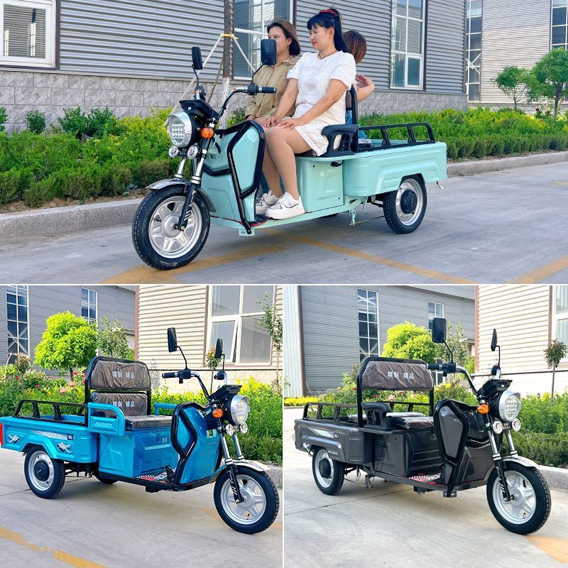Three-wheel Electric Tricycle Agricultural Household Goods Skip Bucket ...