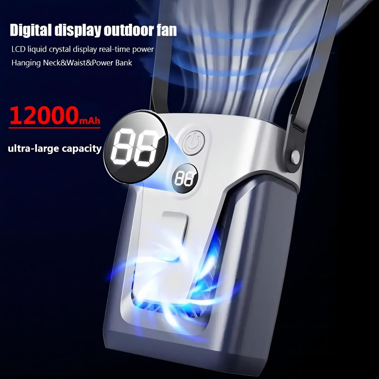 Bulk Buy China Wholesale 12000mah Portable Waist Fan Usb Rechargeable ...