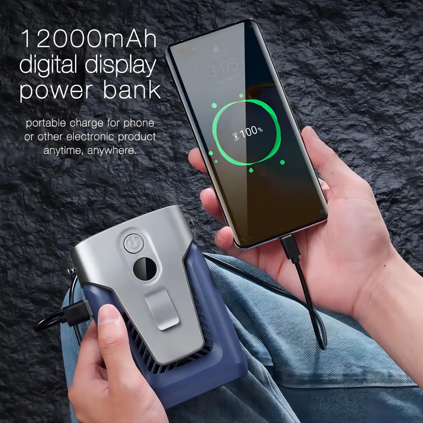 Bulk Buy China Wholesale 12000mah Portable Waist Fan Usb Rechargeable ...