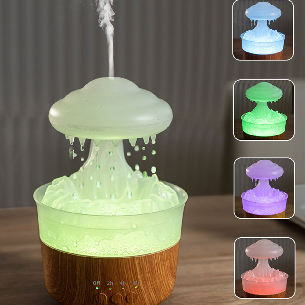Colorful Raindrops Rain Cloud Humidifier Home Desktop Bedroom Diffuser ...