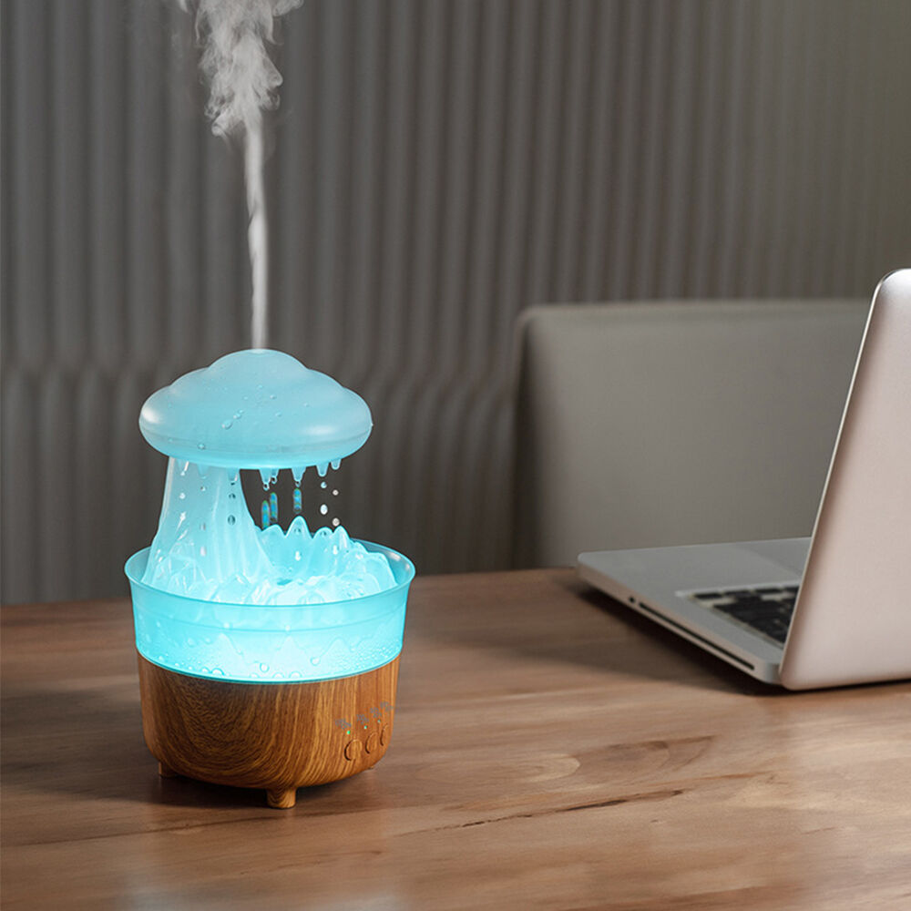 Colorful Raindrops Rain Cloud Humidifier Home Desktop Bedroom Diffuser ...