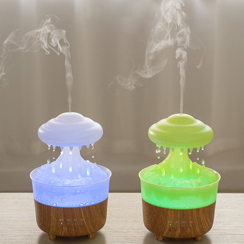 Colorful Raindrops Rain Cloud Humidifier Home Desktop Bedroom Diffuser ...