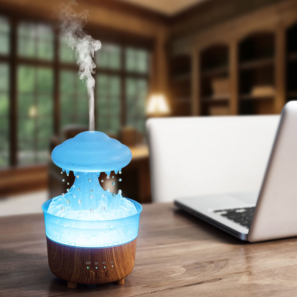Colorful Raindrops Rain Cloud Humidifier Home Desktop Bedroom Diffuser ...