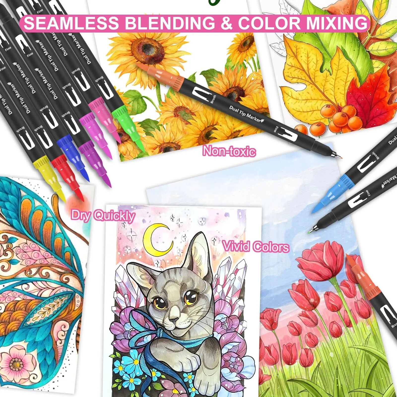 Children's Art Sets & Introductory Kits Mixing Double Head Fineliner ...