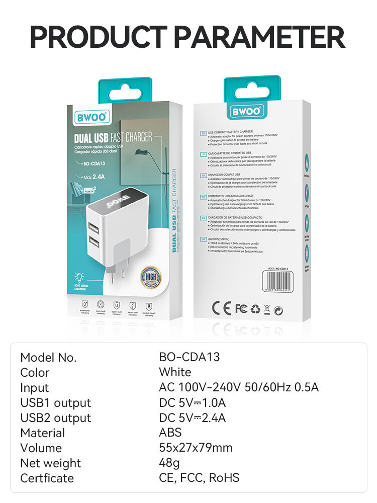 Buy Wholesale China Bwoo New Trending Slim Flat Portable Wall Mobile Chargers Wholesale Abs+pc ...