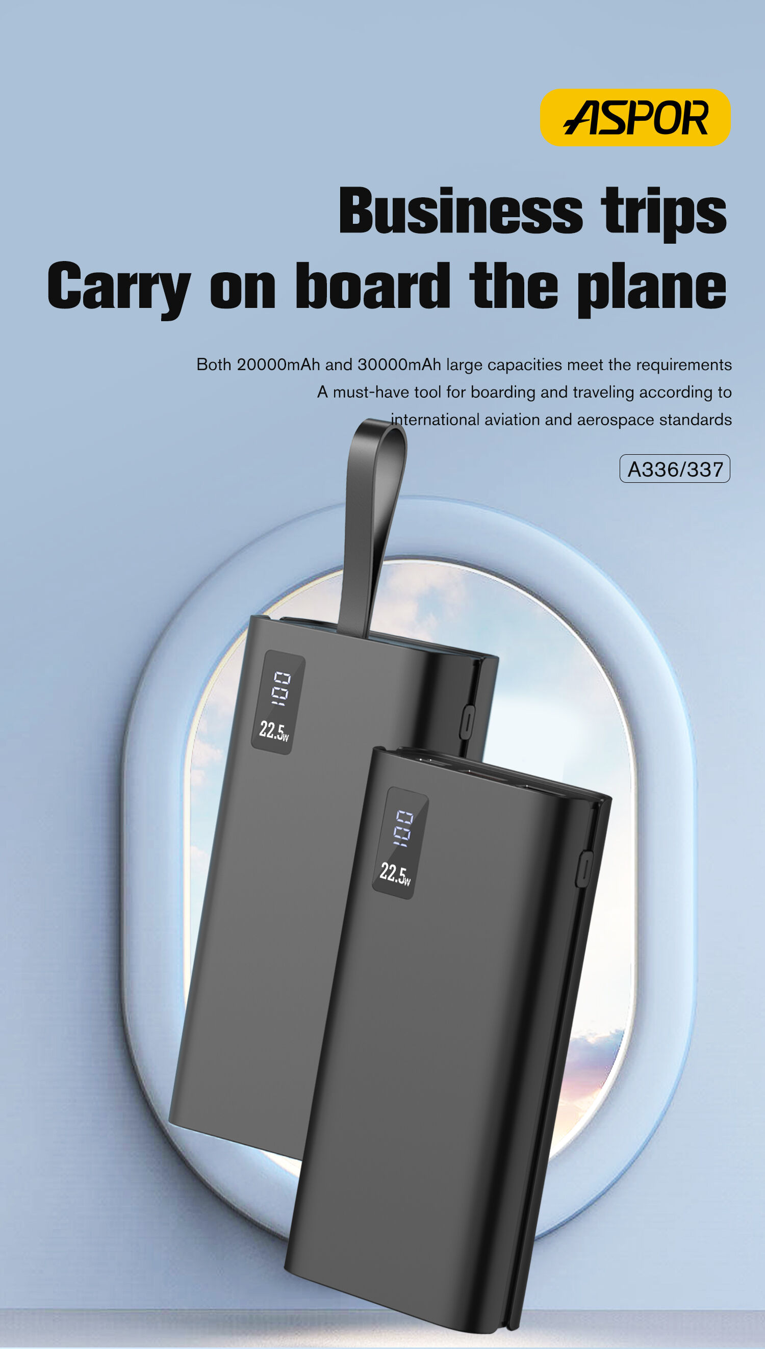 Buy Wholesale China Aspor A336pd 22.5w 20000mah Fast Charging Pd Portable Phone Mobile Charger ...