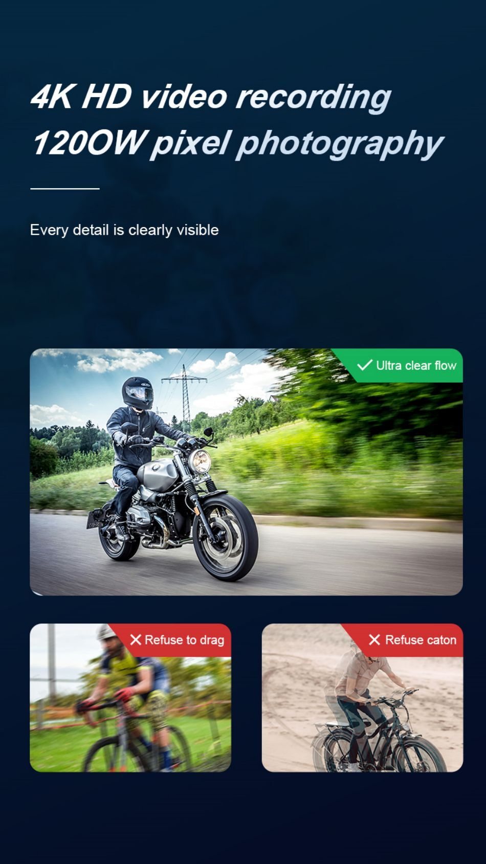 2k Dual Lens Waterproof Action Camera Wifi Head-mounted Dash Cam ...