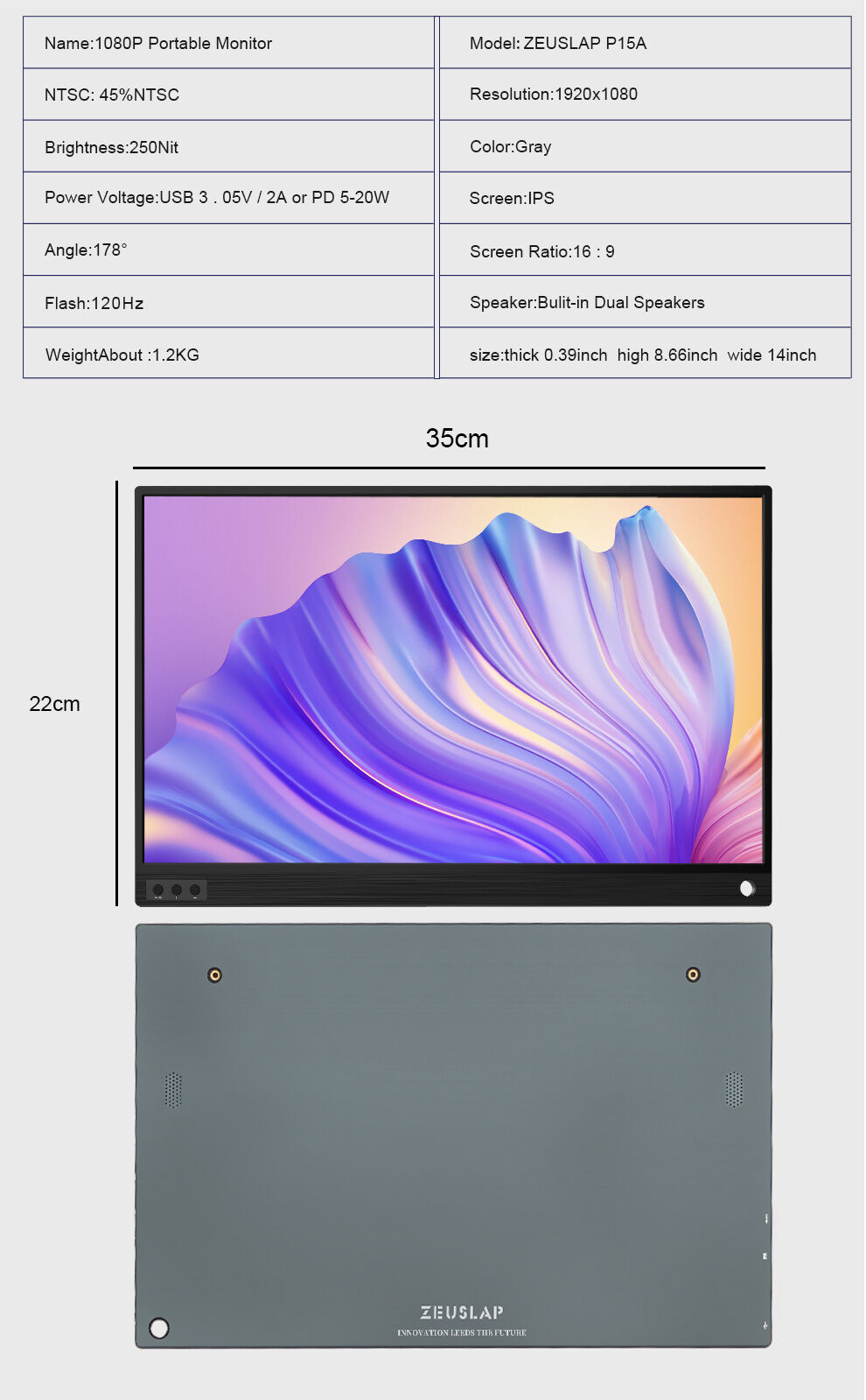 Top Selling 15.6 Inch 1080p Ips Business Meeting Display Portable ...