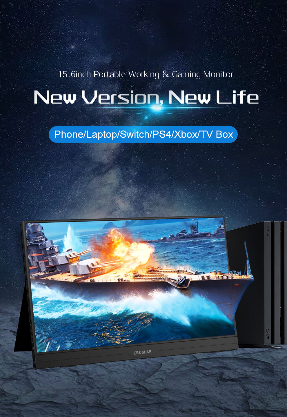 Zeuslap 60hz 15.6 Fhd Ips Travel Pc Lcd Display Portable Monitor ...