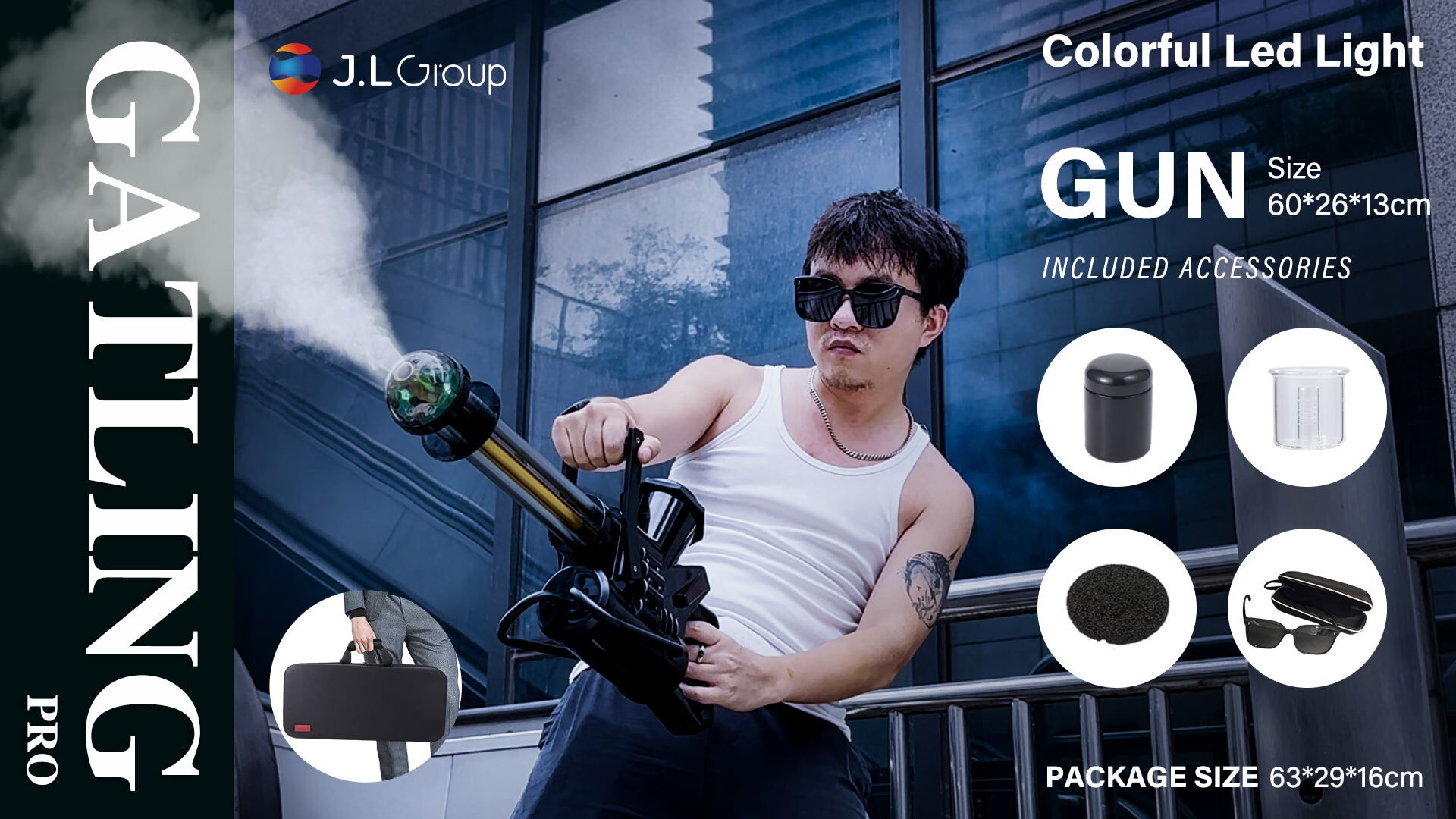 Original Factory Rukioo Mike Tyson Gatling Smoke Gun Thrower With Led ...