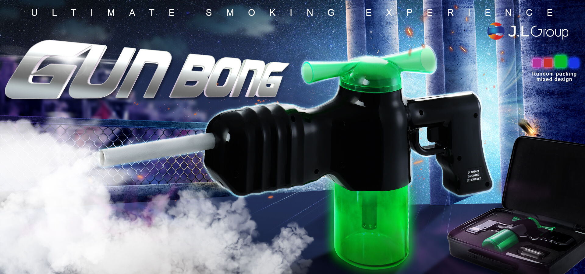 Original Factory Rukioo Mike Tyson Gatling Smoke Gun Thrower With Led ...