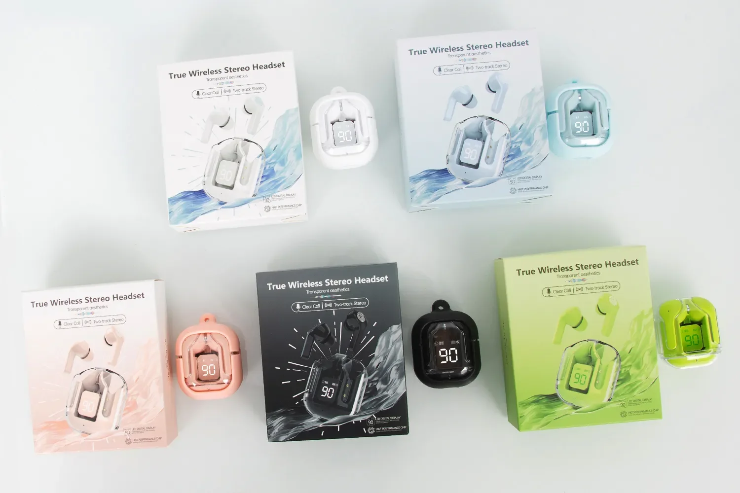 Tws Earbuds V5.3 True Wireless Stereo T6 Earphone Headphone Transparent ...