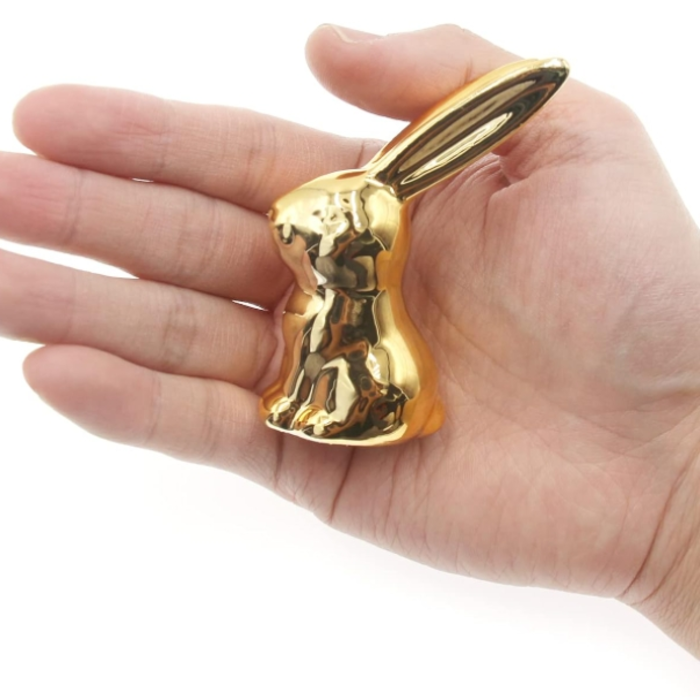 Gold Mini Rabbits Decor Accents Animal Statues Sculptures Cute Home ...