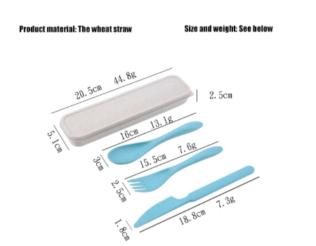 Salad Server Utensils Eco-friendly Travel Camping Plastic Wheat Straw ...