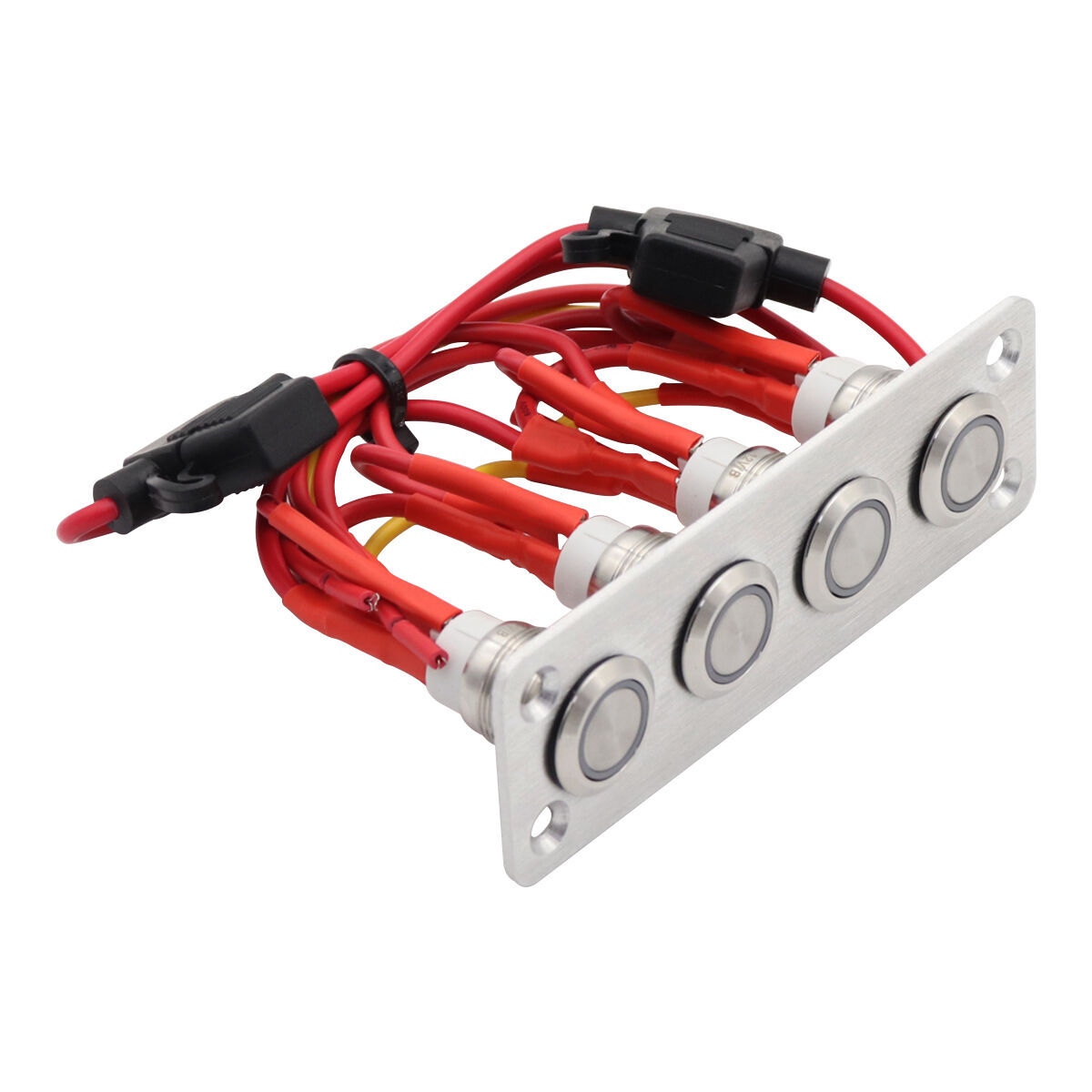Dc 12v 16a Waterproof 4 Gang Aluminum Push Button Switch Panel For ...