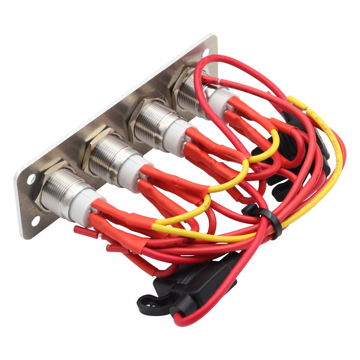 Dc 12v 16a Waterproof 4 Gang Aluminum Push Button Switch Panel For ...