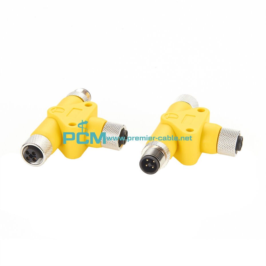 Buy Wholesale China M12 Molded T-splitter Connector T Code 4 Pin M12 T ...