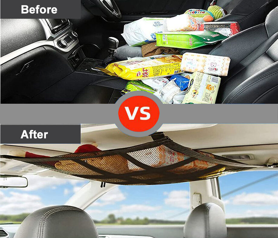 Adjustable Double-layer Mesh Suv Roof Organizer Car Ceiling Cargo Net ...