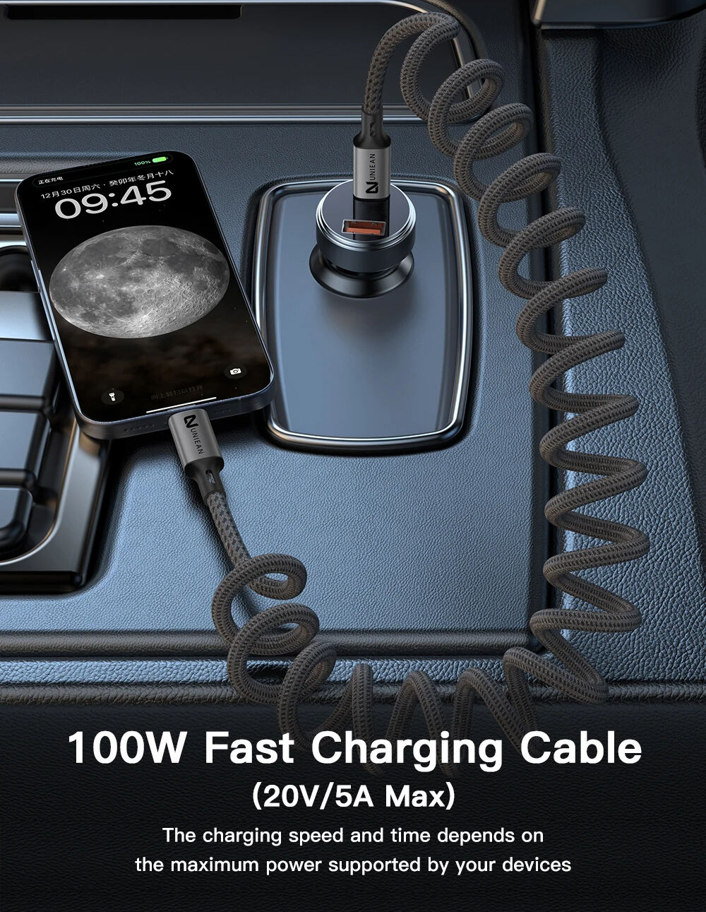 Uniean 2024 Newest Trendy Retractable Flexible Spiral Type C Usb Coiled ...